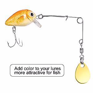 Sumind 40 Pieces Fishing Spinner Blades Spinner Bait Smooth Spoons Rigs Fishing Spoons Blades Lures Accessories(Gold)