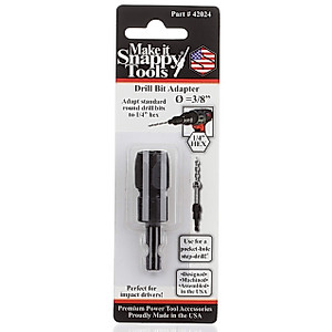Make it Snappy Tools 3/8 Inch Quick Change Drill Bit Adaptor #42024