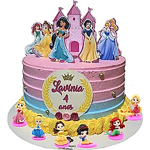 Cake Topper for Disney Princess, Princess Birthday Party Decoration Supplies, Kids Birthday Party Cake Decoration