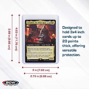 BCW 3x4 Topload Card Holder - Premium 20PT Thickness | 2 Pack (50 Total) | Quality Rigid PVC Protector for Standard Size Trading Cards | Card Holders for Sports Cards, MTG, Pokemon, and More
