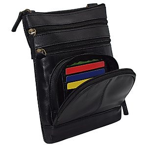 Crossbody Bag for Women Genuine Leather Multi-Pocket Purse with Adjustable Strap & Built-In Wallet
