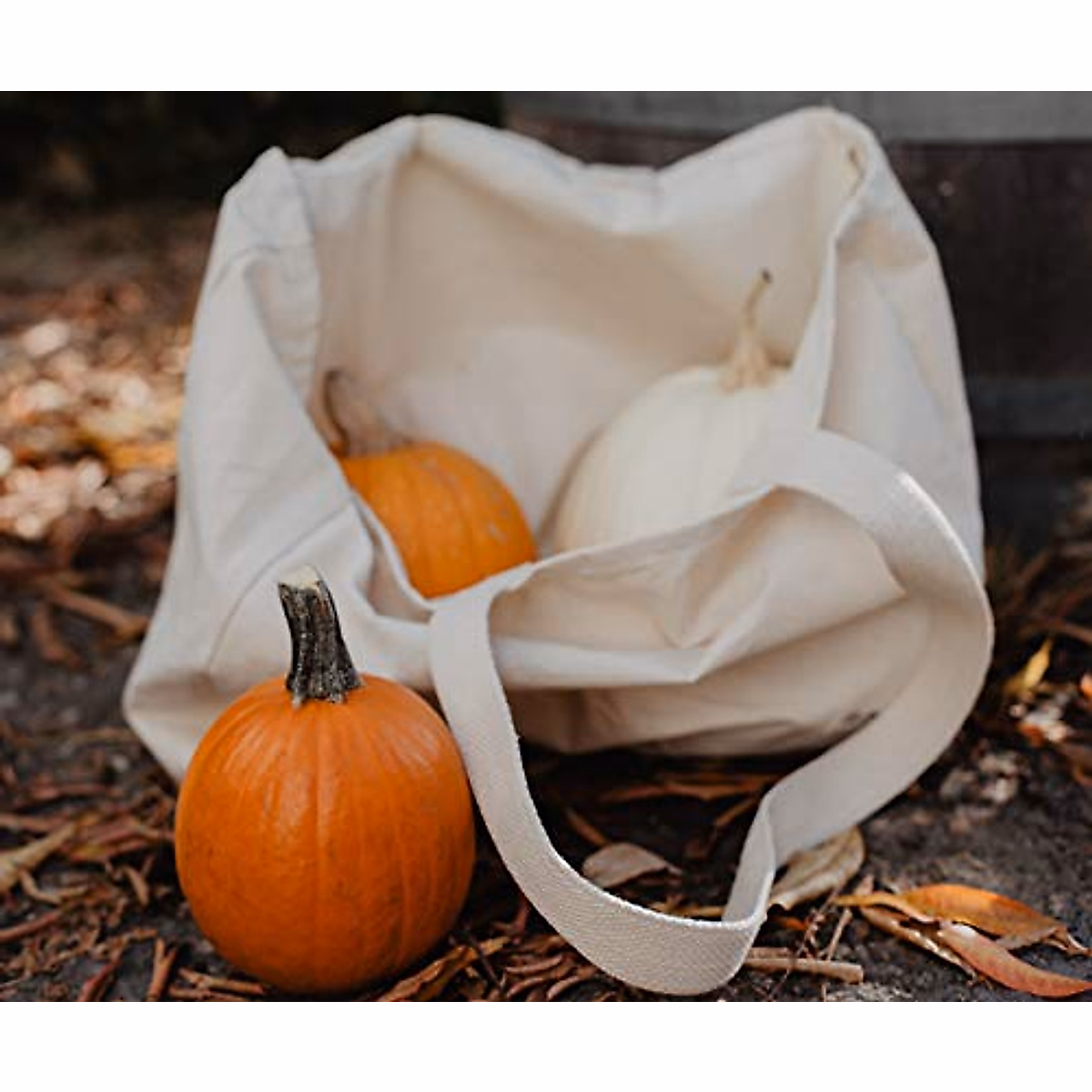 Canvas Grocery Shopping Bags - Cloth Tote Shopping Bags Heavy-duty - Washable Large Grocery Bags, Canvas Reusable Grocery Bags, Wine Shopping Bags with Handles, Reusable Tote Bag (1 Bag) 14"Hx17" Wx5"
