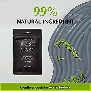 RATED GREEN Cold Brew Rosemary Balancing Scalp Pack w/ Charcoal | Korean Hair Conditioning Mask | Deep Conditioning Hair Mask for Dry Damaged Hair | Hydrating Hair Mask Pack of 5, 1.69 Fl. Oz