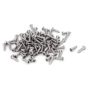 100 Pcs M2x14mm Flat Head Wood Self Tapping 304 Stainless Steel Screw Phillips Head Self Drilling