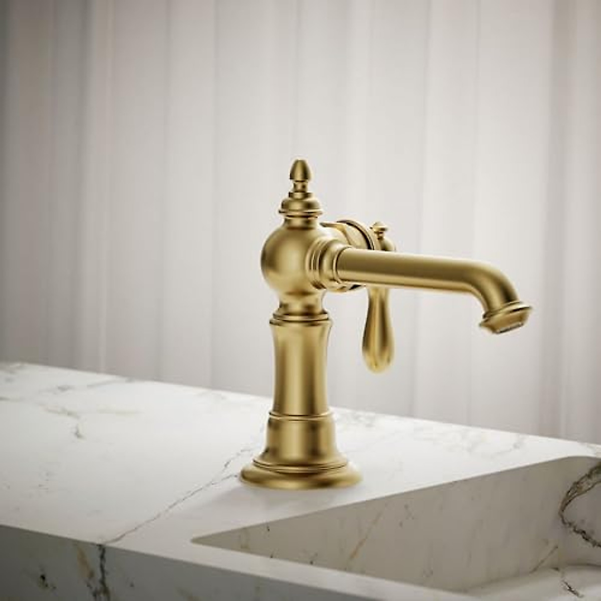 Kohler K-72762-9M-2MB Artifacts Single Handle Bathroom Sink Faucet, 1.2 GPM, Vibrant Moderne Brushed Brass