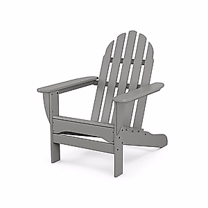 POLYWOOD AD4030GY Classic Outdoor Adirondack Chair, Slate Grey