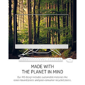 HP 24-cb0010 23.8” FHD All-in-One Desktop PC, Intel Celeron Processor J4025, 8GB RAM, 256 GB SSD, Webcam, WiFi, BT, Windows 11 Home (Renewed)