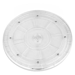 1 Piece Turntable Organizer Rotating Turntable Organizer Bearings Round Swivel Plate Ball Bearing Rotating Tray Rotating Swivel Stand Spinner with Steel Ball Bearings(Transparent, 10inch)