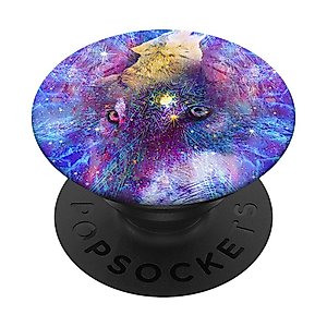 EDM Trippy Wolf Rave - Space Wolves PopSockets Swappable PopGrip