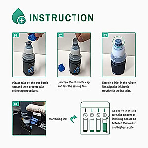 MYTONER Compatible Ink Bottle Replacement for Epson T502 502 Refill for ET-4760 ET-4750 ET-2760 ET-3710 ET-3760 ET-2700 ET-2750 ET-3700 ET-3750 ST-2000 ST-3000 Printer (Black, Cyan, Magenta, Yellow)