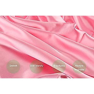 Satin Bassinet Sheet Set 2 Pack Ultra Soft Silk Fit for Rectangle, Hourglass, Oval Bassinet Mattress Protect for Baby Hair and Skin Cradle or Bassinet Sheets, Pink & White