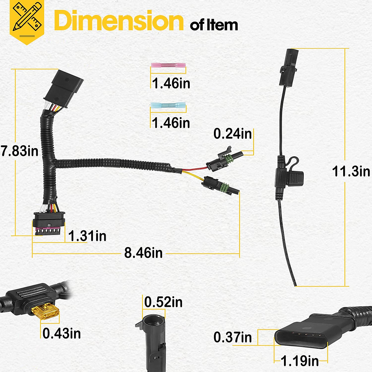 Upgraded 97109-0925 Daytime Running Light DRL Adapter Wiring Harness Fits for Jeep Wrangler JL & Gladiator JT 2018-2023…