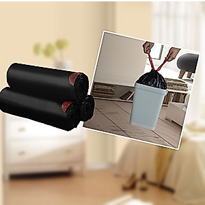 Begale Small 1.2 Gallon Drawstring Black Trash Bag (110 Counts/ 3 Rolls)