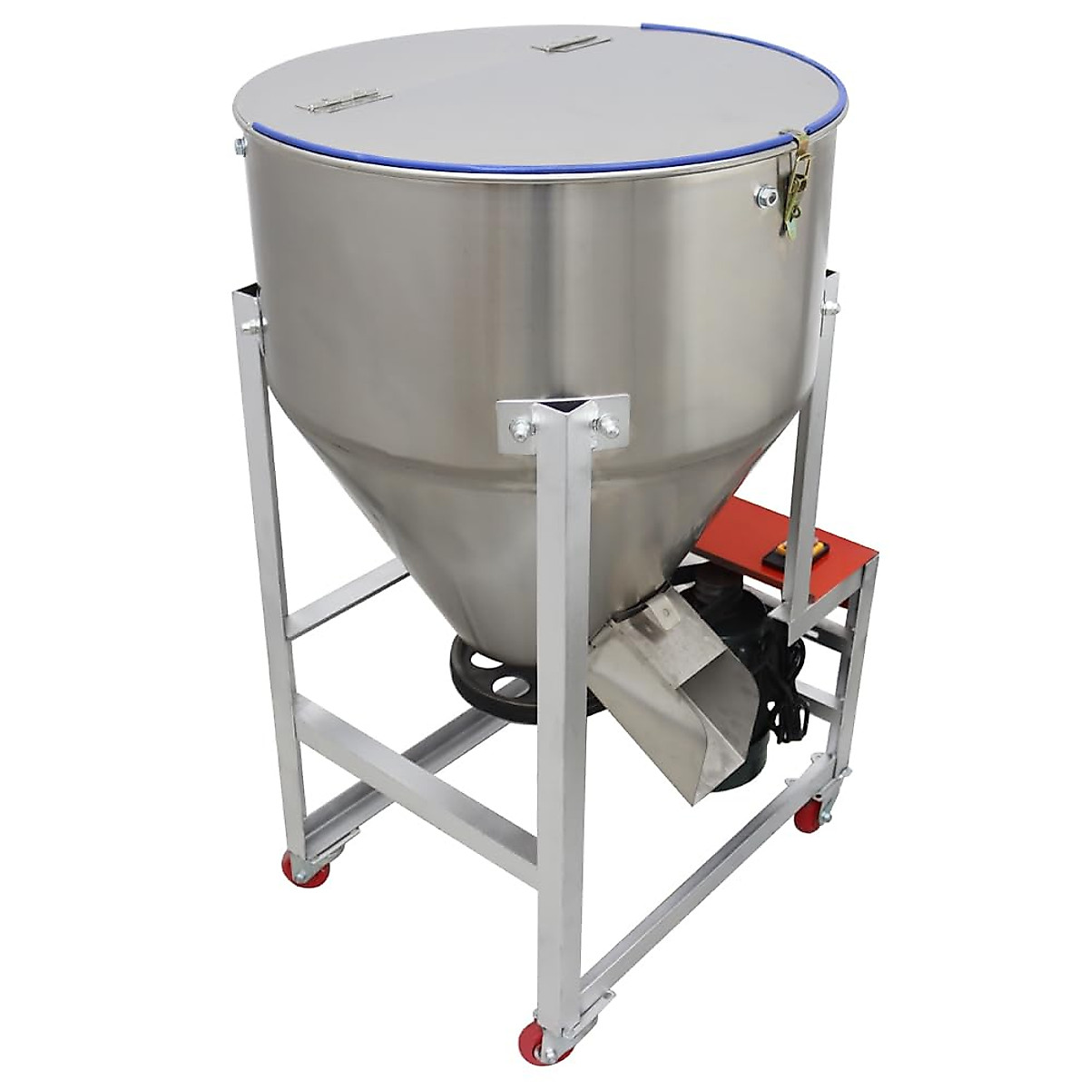 HayWHNKN Dry Powder Mixer Blender Feed Mixing Machine 165lbs Dry&Wet Powder Mixer Particle Granule Blender Stainless Steel 110V 3KW