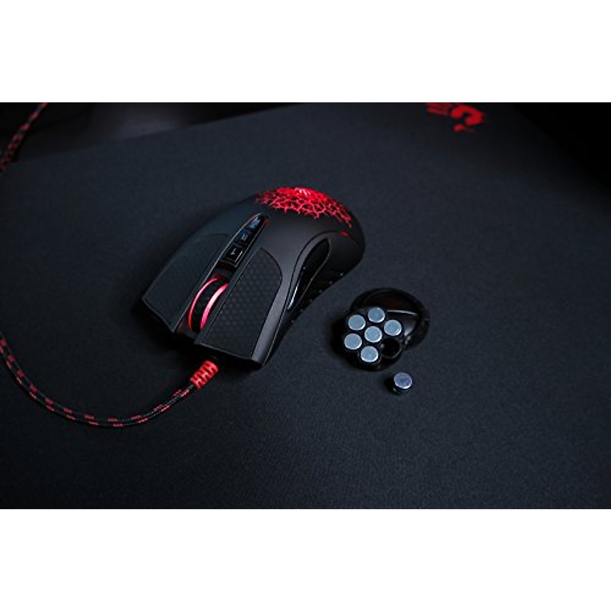 BLOODY AL90 Optical Gaming Mouse with Light Strike (LK) Optical Switch & Scroll - 8 Programmable Buttons and Advanced Macros - Ergonomic Right Hand Grip - Button Grips - Colored Profile Selection
