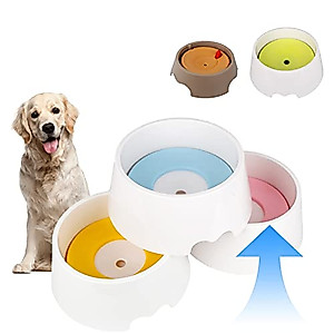 FUUIE Bowls for Food and Water Pet Floating Water Bowl Pet Drinker (Color : Blue)