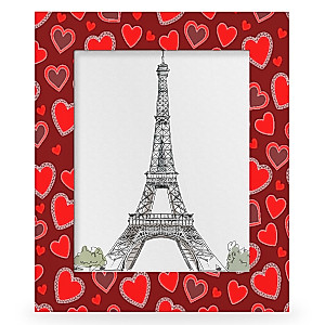 POFATO Red Love Heart 8x10 Picture Frame Wood Photo Frame for Tabletop Display Wall Mount Picture Frame Display 8 x 10 Inch Photo Wall Decor Home Gift Frames