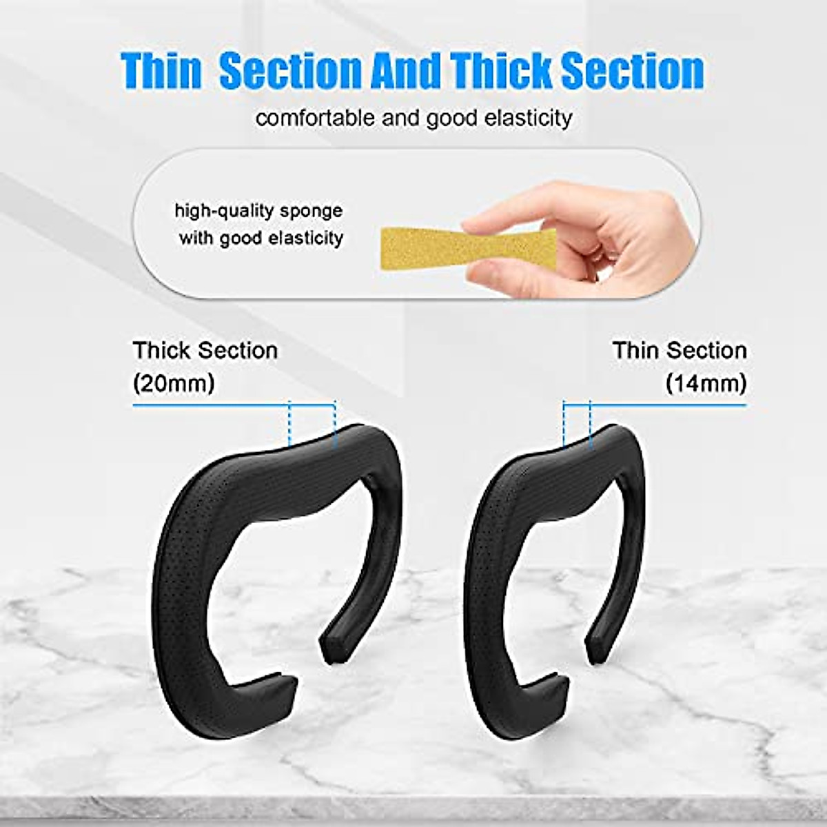 AMVR Magnetic Buckle Facial Interface Bracket & PU Leather Foam Face Cover Replacement for HP Reverb G2, with Anti-Leakage Nose Pad Accessories