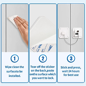 Fridge Locks for Kids, 2 Pack Mini Fridge Locks for Adults Refrigerator Adhesive Lock Freezer Door Lock Child Safe Keyless Digital Refrigerator Lock(White