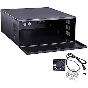 Kenuco White Heavy Duty 16 Gauge Steel DVR Security Lockbox with Fan (BK 18'' X 17.9'' X 4.96'')