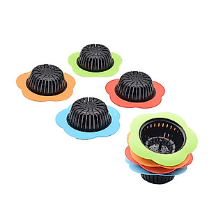 Silicone Kitchen Sink Strainer 2 Pack, Pouring strainers，Drain FilterLarge Wide Rim 4.5" Diameter (4.5" Diameter, 2 Red)