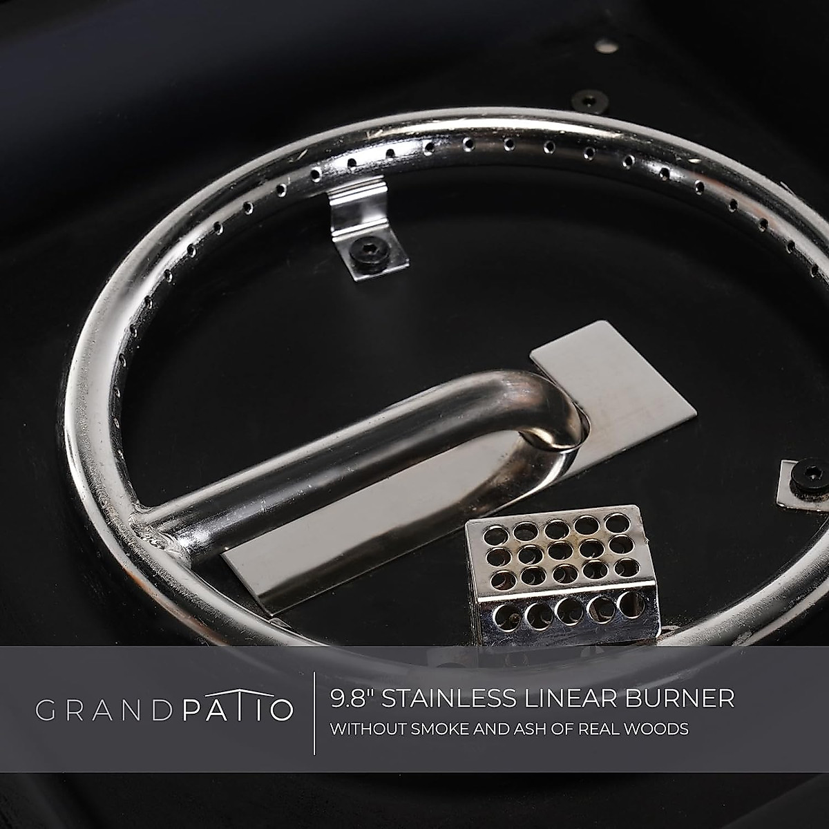 Grand Patio Outdoor Propane Fire Pit Table 32-Inch Square Gas Fire Pit with CSA Safety Approval 40000 BTU Heat Sling Base Ceramic Tile Top and Lava Rock for Garden, Backyard, and Deck Parties