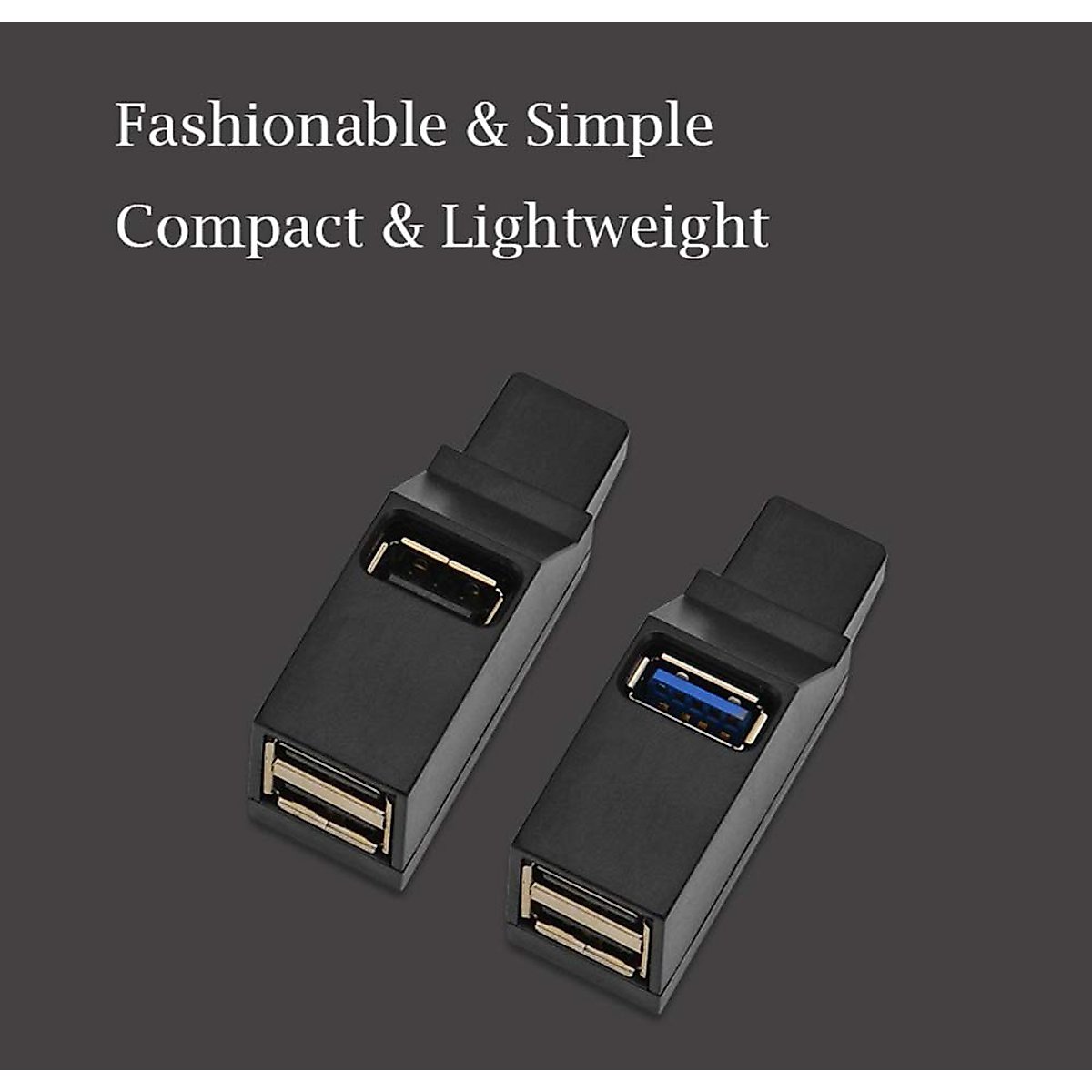 EXKOKORO 3-Port USB 3.0 Hub USB Extender USB Spliter, 2 x USB2.0/1 x USB 3.0 Mini Portable Fast High Speed USB Splitter Hub Transfer, Compatible with PC Laptop Computer Mac Windows