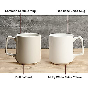 FunIdea Fine Bone Ceramic Coffee Mug with Handles for Hot Beverages Coffee Cappuccino Latte Cocoa Tea Perfect for Home (15oz)