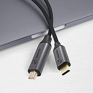Mini DisplayPort to USB C Cable, HAOYU USB C to Mini DisplayPort,(Unidirectional), 4K@60Hz, HDCP 2.2, Compatible for MacBook Pro 2022-2016/ M1,MacBook Air, Surface Book 2,Galaxy S21/S22 (6 FT)