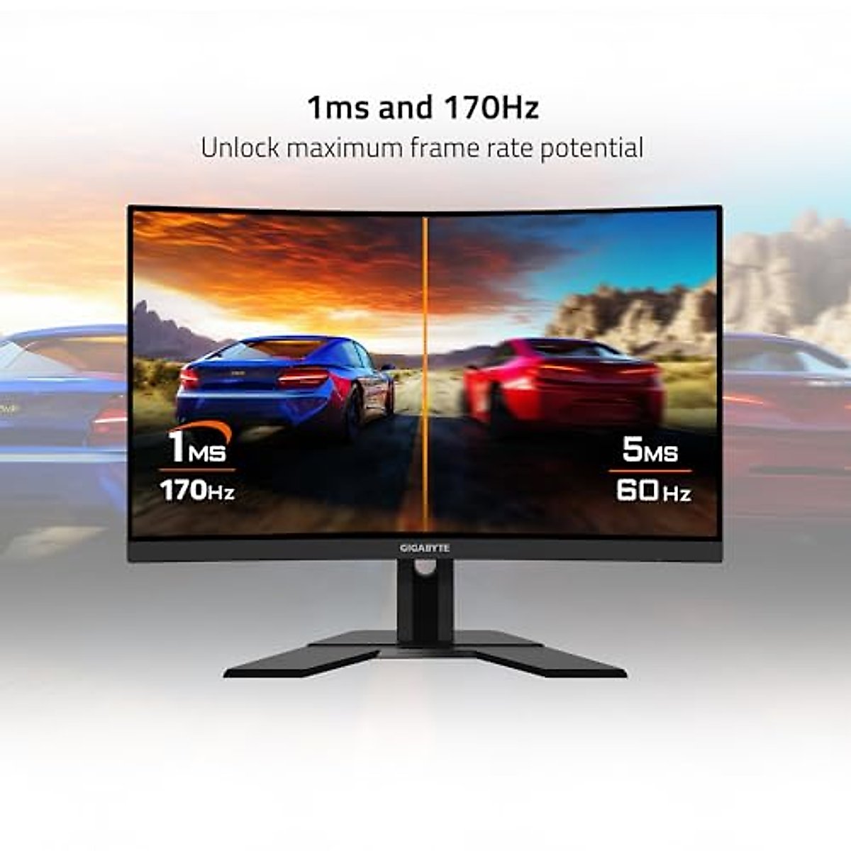 GIGABYTE G27FC A (27" 165Hz 1080P Curved Gaming Monitor, 1920 x 1080 VA 1500R Display, 1ms (MPRT) Response Time, 91% DCI-P3, FreeSync Premium, 1x Display Port 1.2, 2x HDMI 1.4)