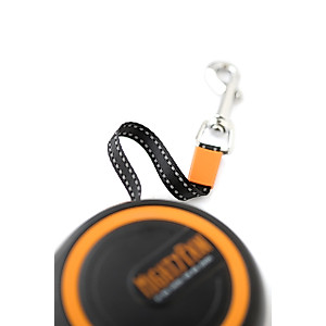 Mighty Paw Retractable Dog Leash - Enhanced Durability with Stainless Steel Coil - Reflective Stitching - One-Touch Lock - Secure Grip Leash - Long Dog Leash - Extend Leash - (Lite, Grey) - Grip Leash