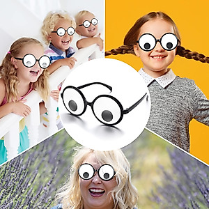 Skylety 3 Pcs Googly Eyes Glasses Halloween Eyeball Funny Glasses for Adult Wiggle Novelty Shaking Giant Googly Accessories for Party Favor Men