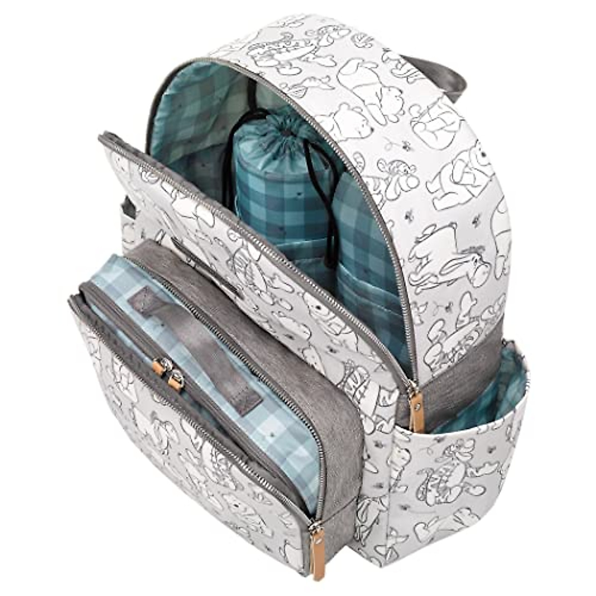 Petunia Pickle Bottom District Diaper Bag Backpack for On-The-Go Parents, Stylish, Spacious & Secure, Lightweight & Easy to Clean, Perfect for Everyday Use or Travel (Disney's Playful Pooh)