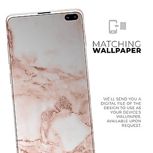 DesignSkinz Rose Pink Marble & Digital Gold Frosted Foil V8 Protective Vinyl Decal Wrap Skin Cover Compatible with The Samsung Galaxy S20 (Screen Trim & Back Glass Skin)