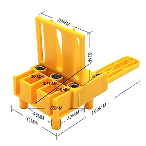 INDPROD Handheld Dowel Jig 15pcs,Pocket Hole Jig Kit for woodworking,3 Metal Bushing Sizes 6mm 8mm 10mm,Hole Screw Jig Positioner,Punch Locator Includes Removable Dowels Hex Key Self-Centering Pins