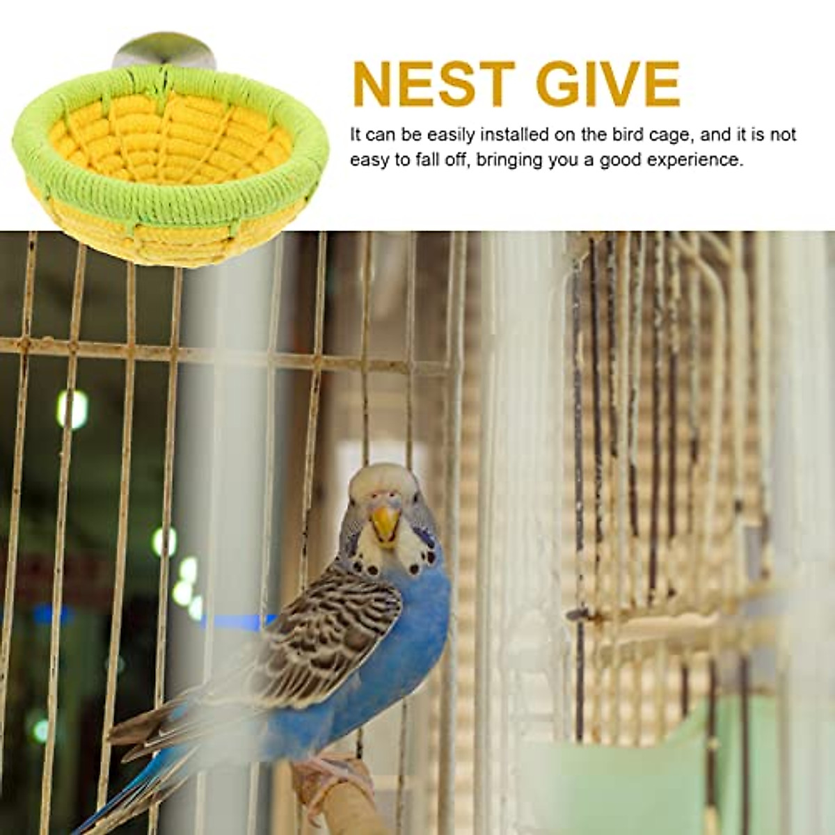 Ipetboom Cotton Rope Bird Nest Breeding Nest Hatch House Cage Finch Parrot Canary Nest Bird Nest Pigeon Nesting Bowls Bird Breeding Hatching Nest for Birds Parrot Breeding Nest 3pcs