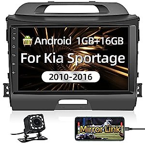 Car Radio for Kia Sportage 2010-2016 Android Car Stereo with GPS Navigation, 9" Touchscreen Car Radio with Bluetooth, RDS/FM, Backup Camera, WiFi, SWC, USB, iOS/Android Phone Mirror Link