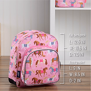Wildkin 12 Inch Backpack Bundle with Insulated Lunch Bag (Horses)