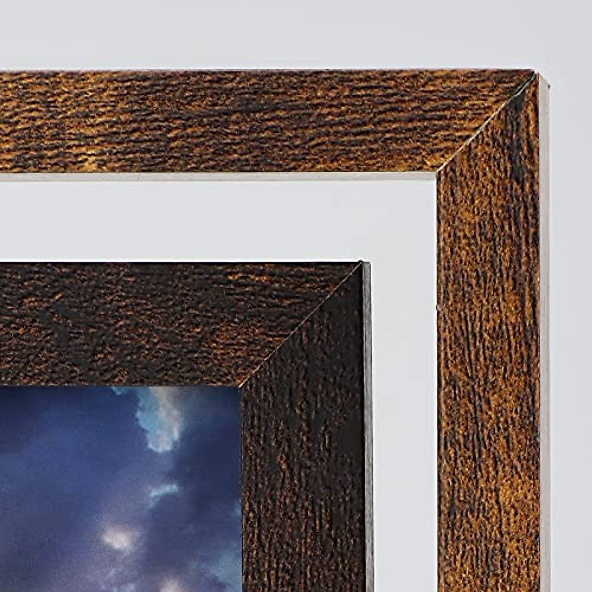 EXYGLO 2 Pack 4x6 Rustic Rotating Floating Picture Frames, Photo Frames for Vertical or Horizontal Tabletop Display, Brown