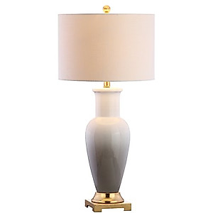 JONATHAN Y JYL3017B Dip Dye 31.5" Ceramic LED Table Lamp Coastal Traditional Bedside Desk Nightstand Lamp for Bedroom Living Room Office College Bookcase LED Bulb Included, Gray