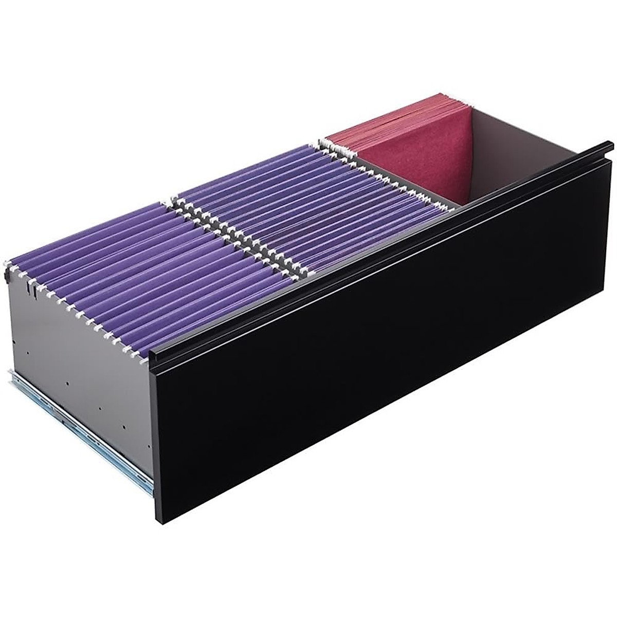 Hirsh 30" W 2 Drawer Metal Lateral File Cabinet Set Navy with Front to Back Rails, Fully Assembled