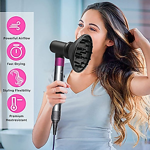 Diffuser and Adaptor Compatible with Dyson Airwrap Attachments, Converting Your Air Wrap Curling Styler to A Hair Dryer