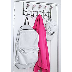 Galashield Over The Door Hook Pink Acrylic Hooks and Stainless Steel Organizer Door Hanger Towel Rack (10 Hooks)