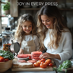 Shop Square Hamburger Press Patty Maker - Adjustable 1/4lb to 3/4lb Burger Press Patty Maker with Patty Ejector - Adjustable Thickness for Burgers, Crab Cakes, and Sausage - Patty Paper Included