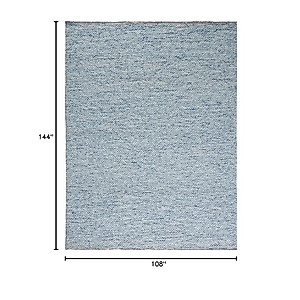 SAFAVIEH Natura Collection Area Rug - 9' x 12', Blue, Handmade Wool, Ideal for High Traffic Areas in Living Room, Bedroom (NAT503B)