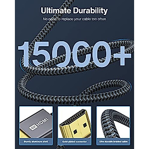 4K HDMI Cable 10 ft, iVANKY 18Gbps High Speed HDMI Cables, 4K@60Hz HDR HDMI 2.0 Aluminum Shell&Braided HDMI Cord, 4K 2K 1080P 3D 32AWG ARC for MacBook Pro 2021,UHD TV,Laptop,Monitor,PS4,Xbox One,&More