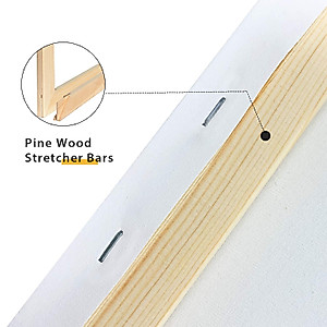 PHOENIX Watercolor Stretched Canvases, 10x10 Inch/4 Pack - 8 Oz, 3/4 Inch Profile, 100% Cotton Triple Primed White Blank Canvases for Watercolor, Acrylic, Gouache, Tempera, Crafts & Pouring Art