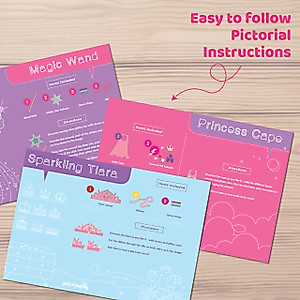 jackinthebox Princess Themed Arts and Crafts for Girls - Make a Cape, Tiara and Wand, Best Gift for Girls Ages 5 6 7 8 Years, 3 Craft Projects in 1 Box..