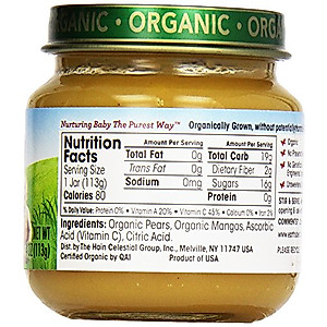 Earth's Best, Strained Pear Mango, 4 oz