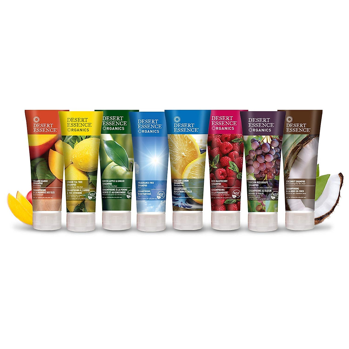 Desert Essence Italian Red Grape Shampoo UV Damage & Color Protection Cleanser Infused with Resveratrol, Organic Grape Seed & Maca Root - Vegan, Gluten-Free, Cruelty-Free - 8oz (Pack of 2)